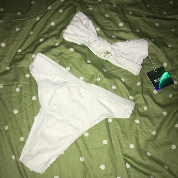 Missguided | Swim | Soldrib Knot Front Bandeau Bikini Set | Poshmark